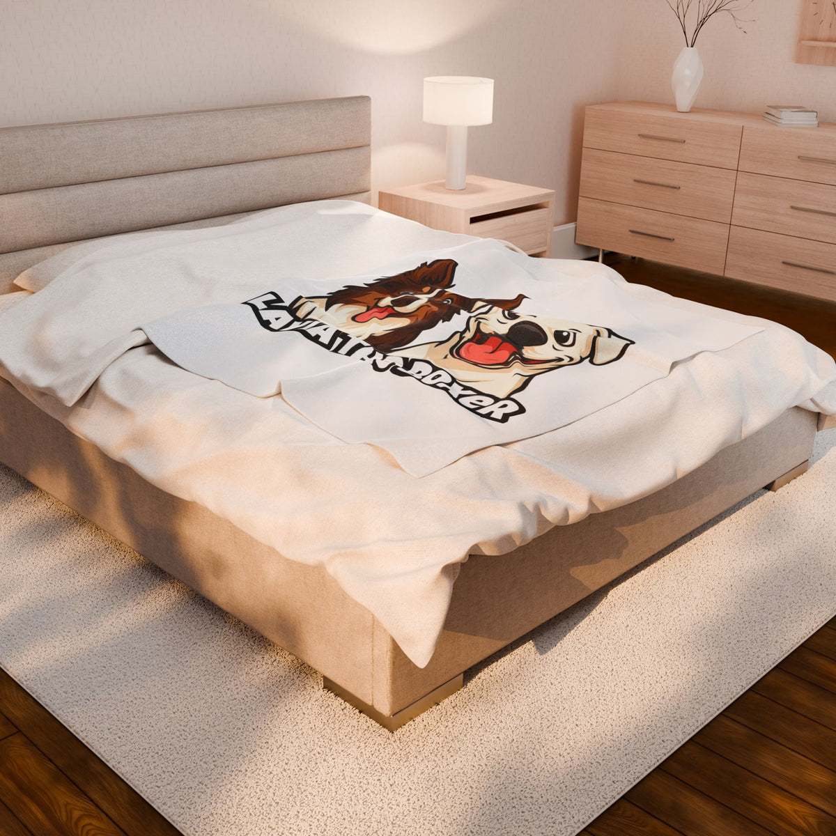 Layla the Boxer Cartoon Plush Blanket – Manthy's